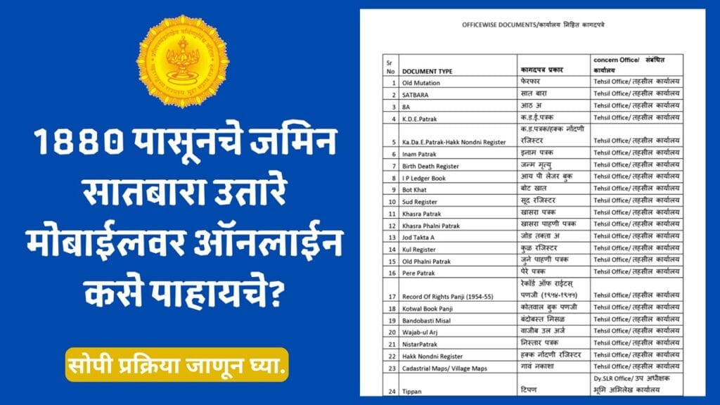 Satbara Online Maharashtra: 1880 पासूनचे जमिन सातबारा उतारे मोबाईलवर ...